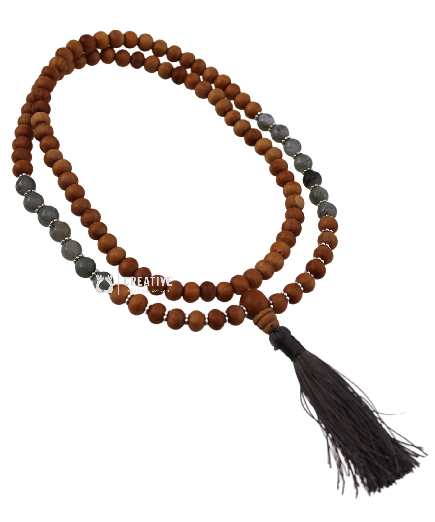 Labradorite and Fragrant wood Meditation Mala | Creativehand Nepal