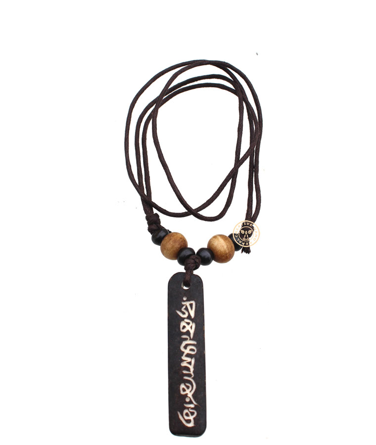 Black Om Mani Bone locket Necklace | Creativehand Nepal