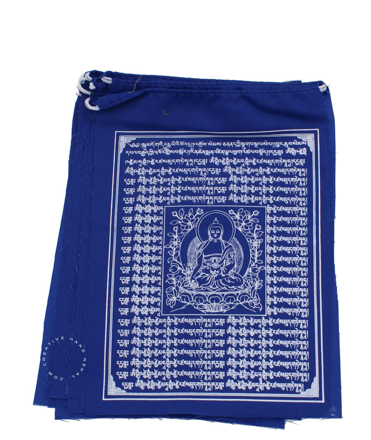 Medicine Buddha Blue Prayer Flags - Healing and Spiritual Protection ...
