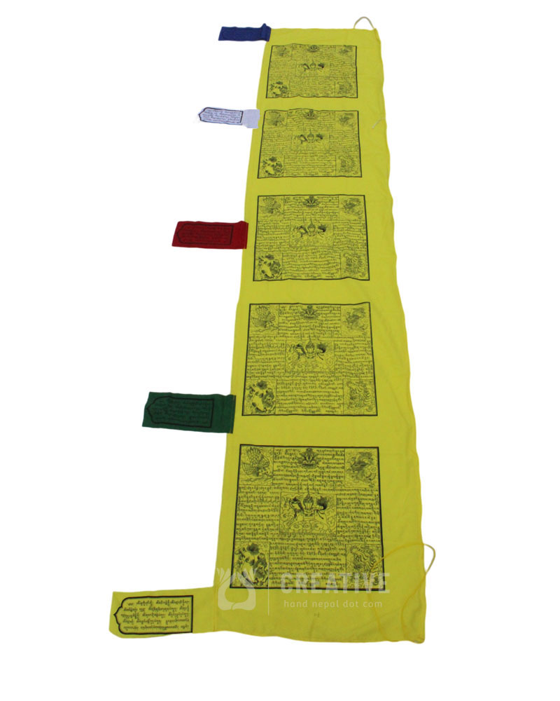 Vertical Tibetan Prayer Flags Five Tibetan Deities | Creativehand Nepal