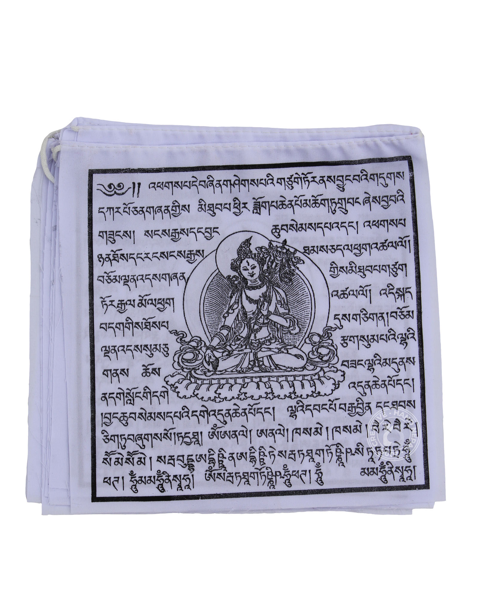 White Tara Mantra Prayer Flags - Invoking Compassion and Healing ...