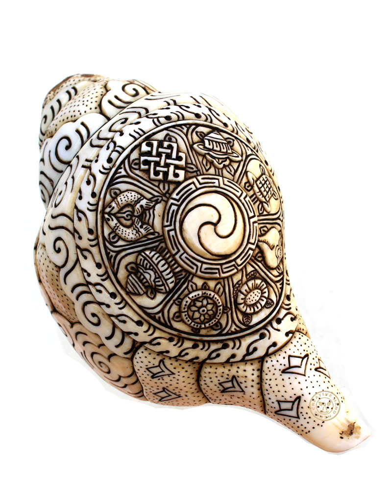Embrace Auspicious Symbols with Hand-Carved Conch Shankha: Buy Online ...