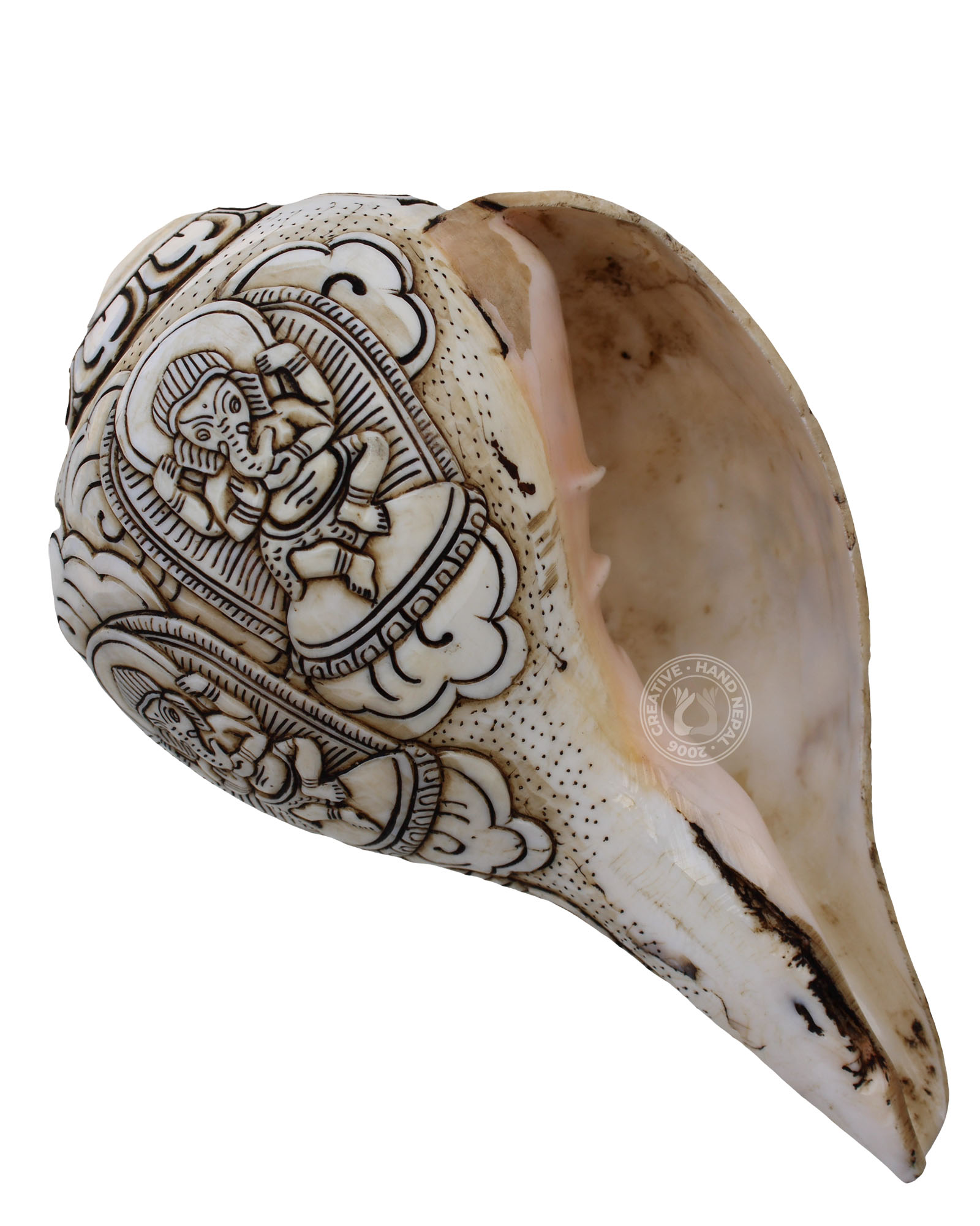 Embrace the Divine Presence with the Hand-Carved Lord Ganesh Conch ...