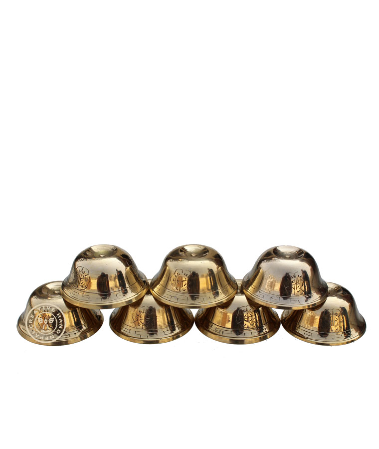 Sacred Serenity: Set of Seven Tibetan Buddhist Brass Water Offering ...