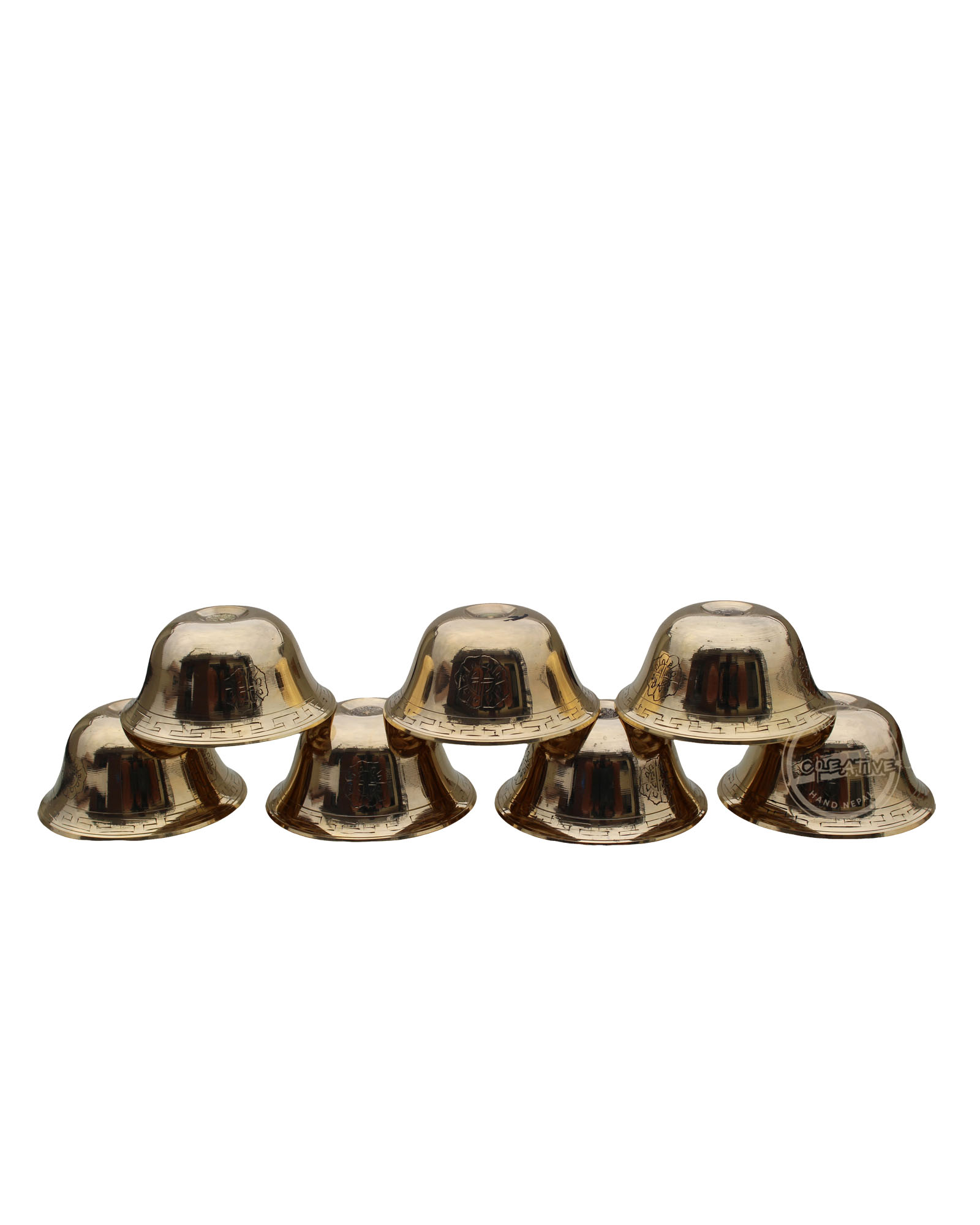 Sacred Serenity: Set of Seven Tibetan Buddhist Brass Water Offering ...