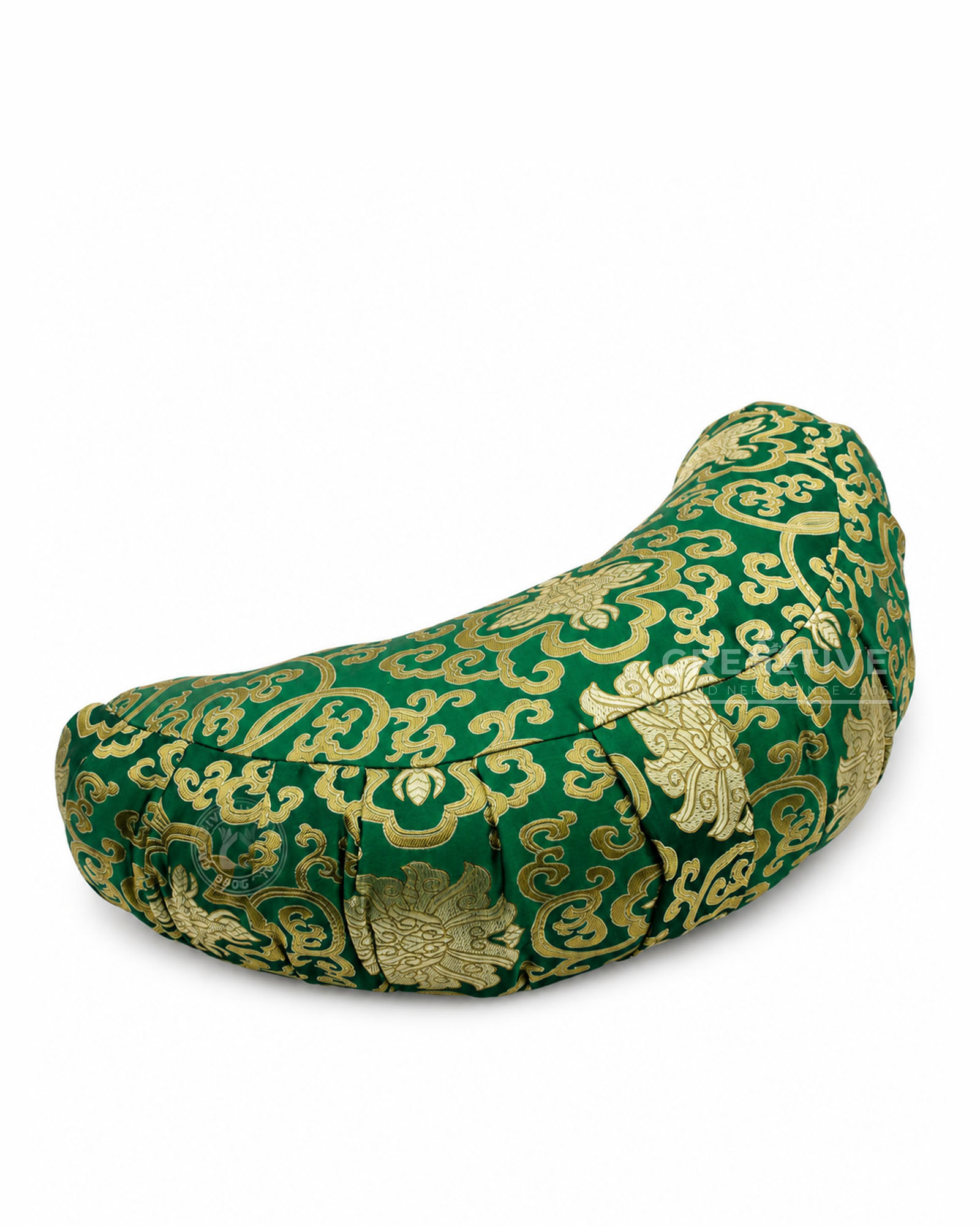 Crescent Red silk brocade zafu Cushion | Creativehand Nepal