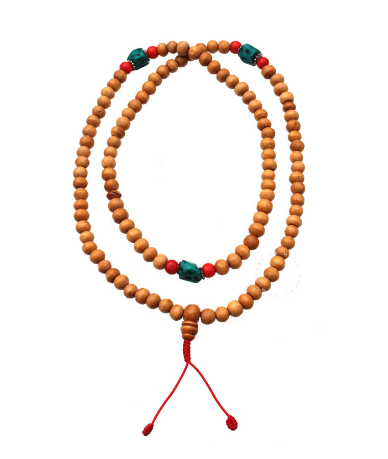 Plain wood Turquoise Japa mala | Creativehand Nepal