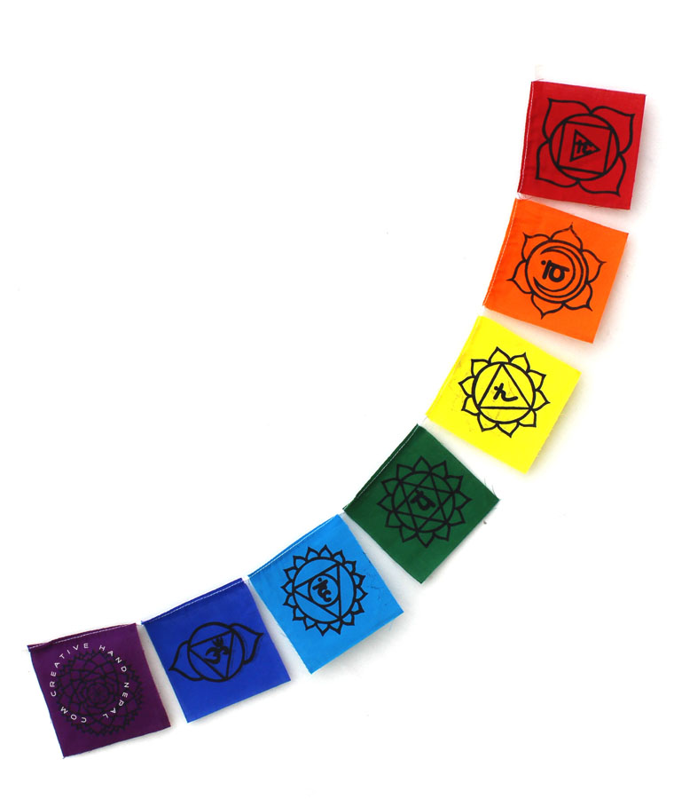 Mini Seven Chakra Flags 4 x 4 | Creativehand Nepal
