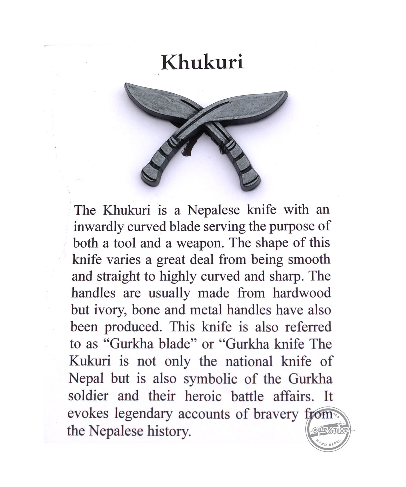 Khukuri Pin Badge - Cultural Symbol of Strength and Craftsmanship ...