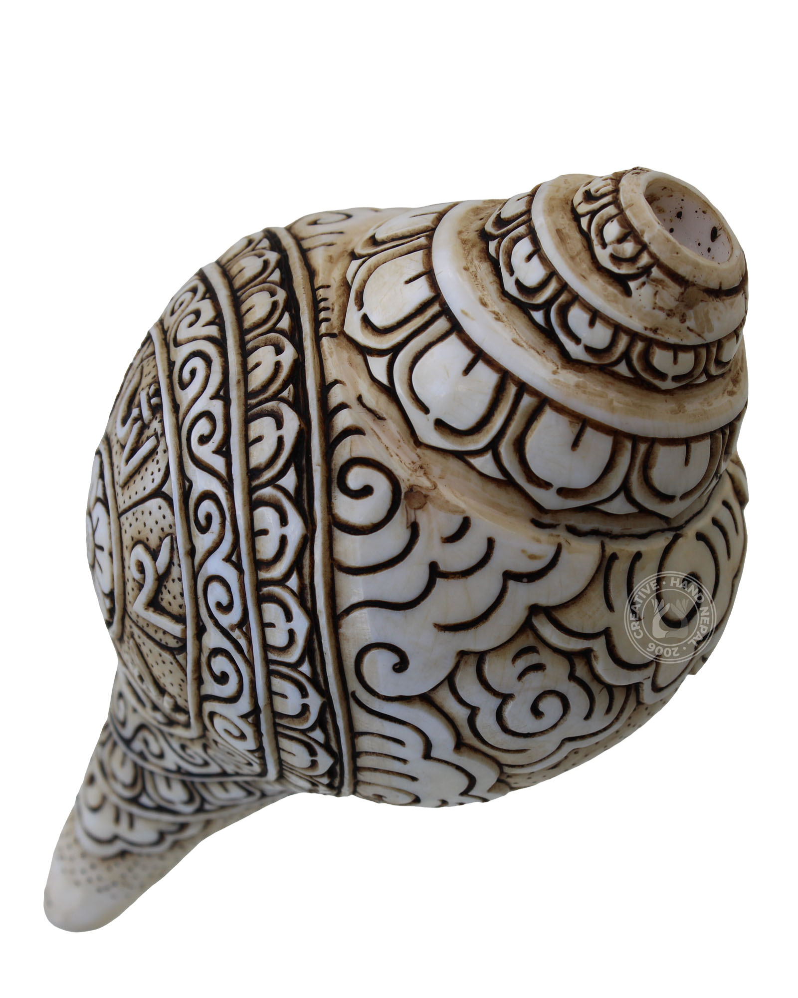 Elevate Your Spirituality with the Tibetan Carved Mantra Conch Trumpet ...