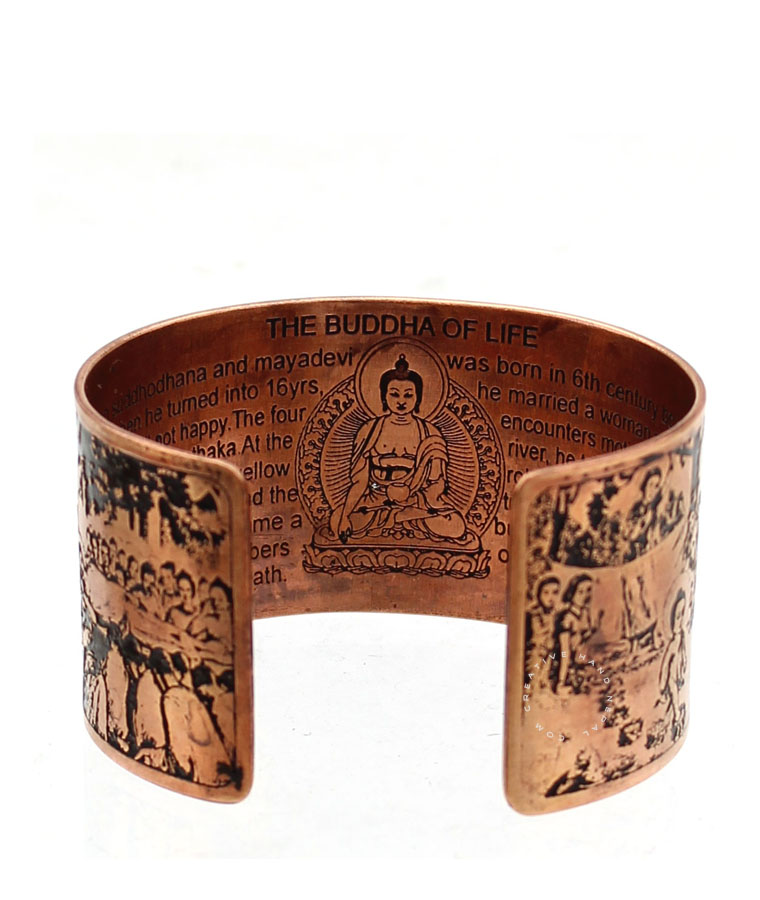 Life of the Buddha Copper Bracelet | Creativehand Nepal