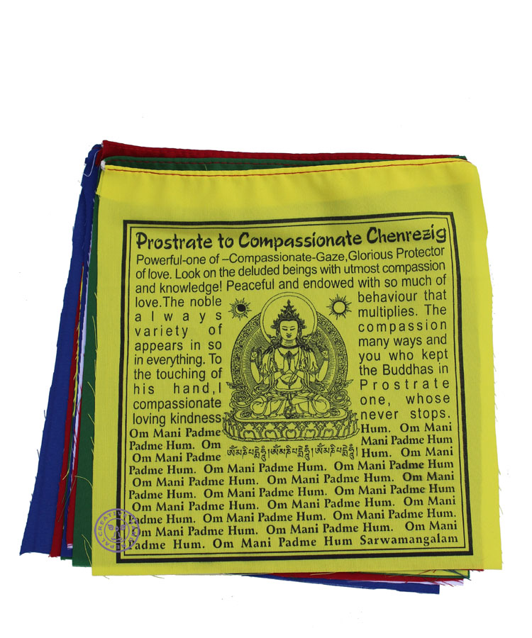 Chenrezig Compassion English Prayer Flag | Creativehand Nepal