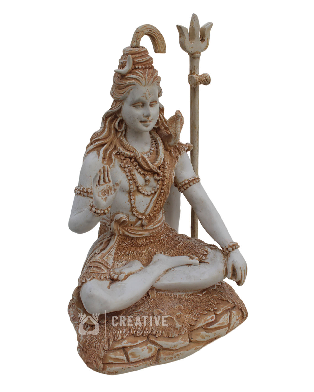Blessing Shiva Resin Antique White Statue | Creativehand Nepal