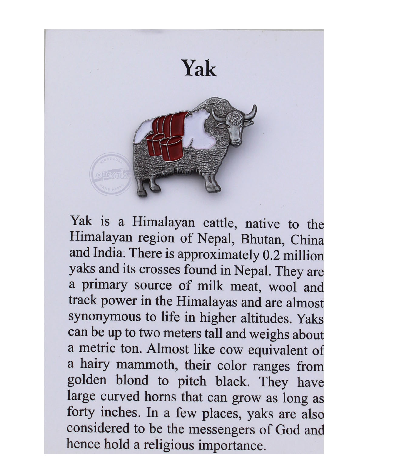 Yak Pin Badge - Majestic Symbol of Himalayan Beauty and Resilience ...