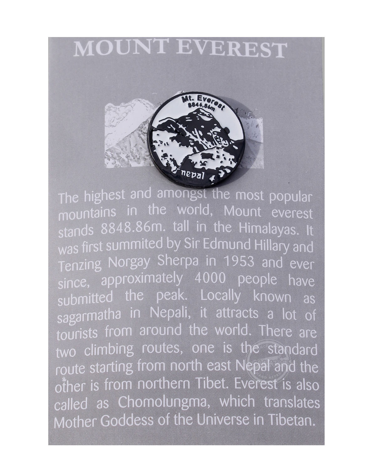 Mount Everest Pin Badge - Symbolic Icon of Adventure and Achievement ...