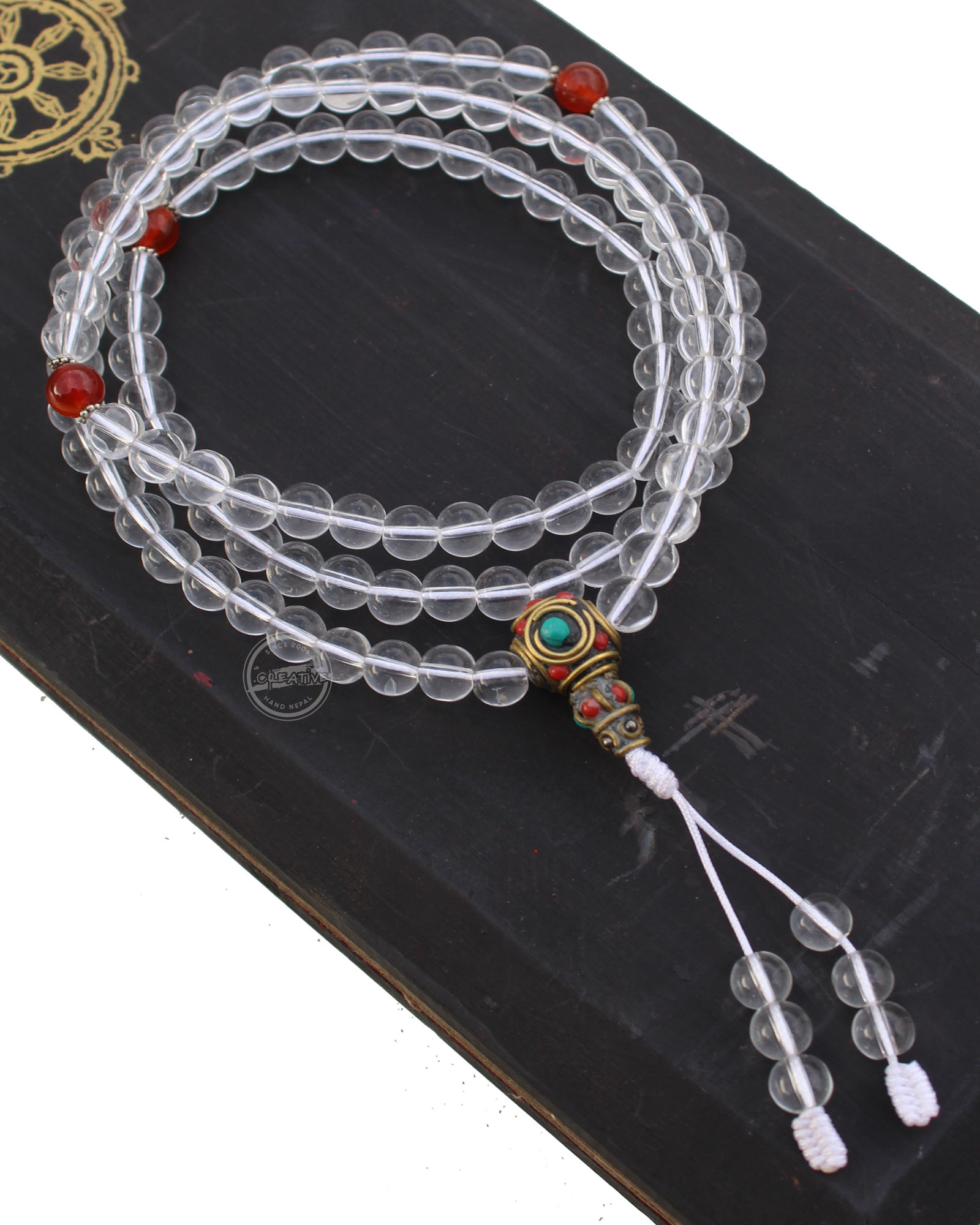 Handmade Tibetan Buddhist Glass Beads Mala | Creativehand Nepal
