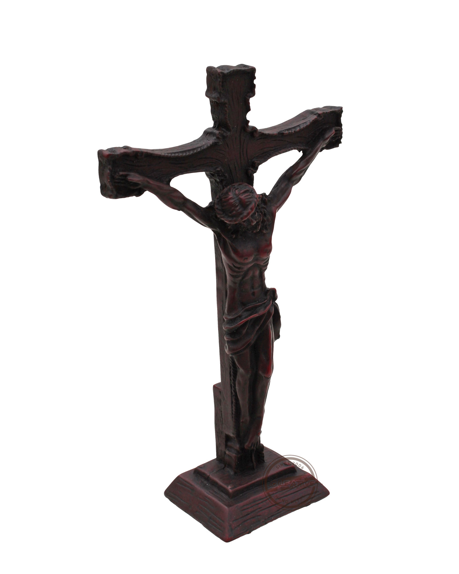 Jesus Christ Crucifix Red Resin Statue | Creativehand Nepal