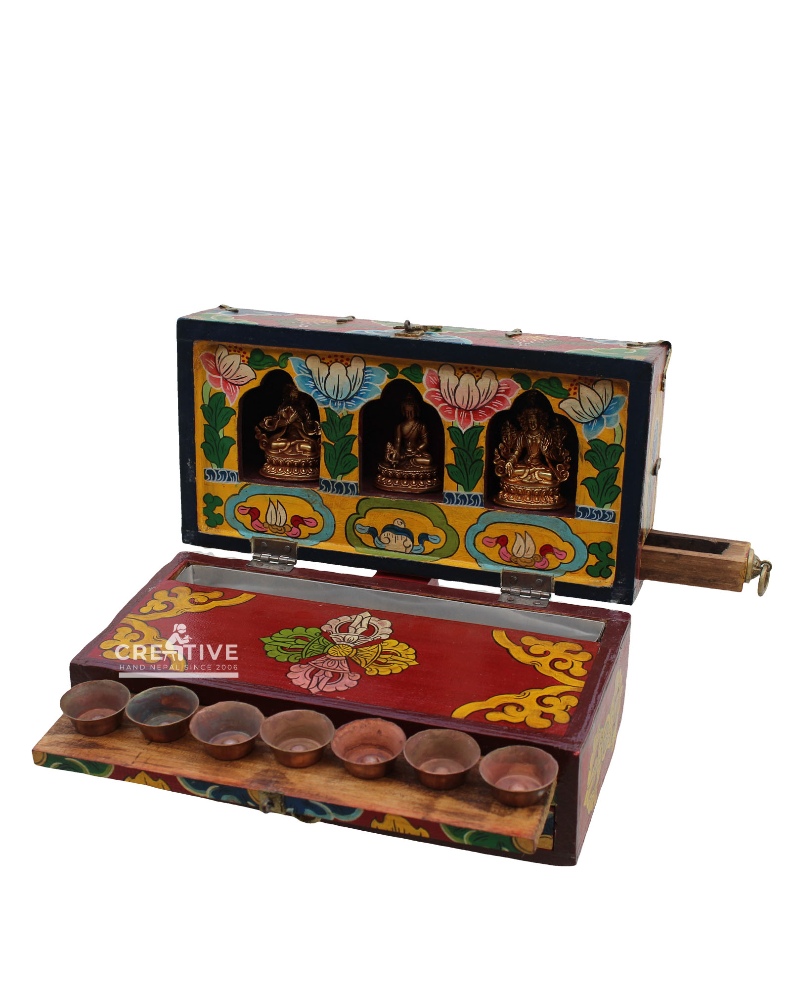 Tibetan Travel Altar Box Complete Set | Creativehand Nepal