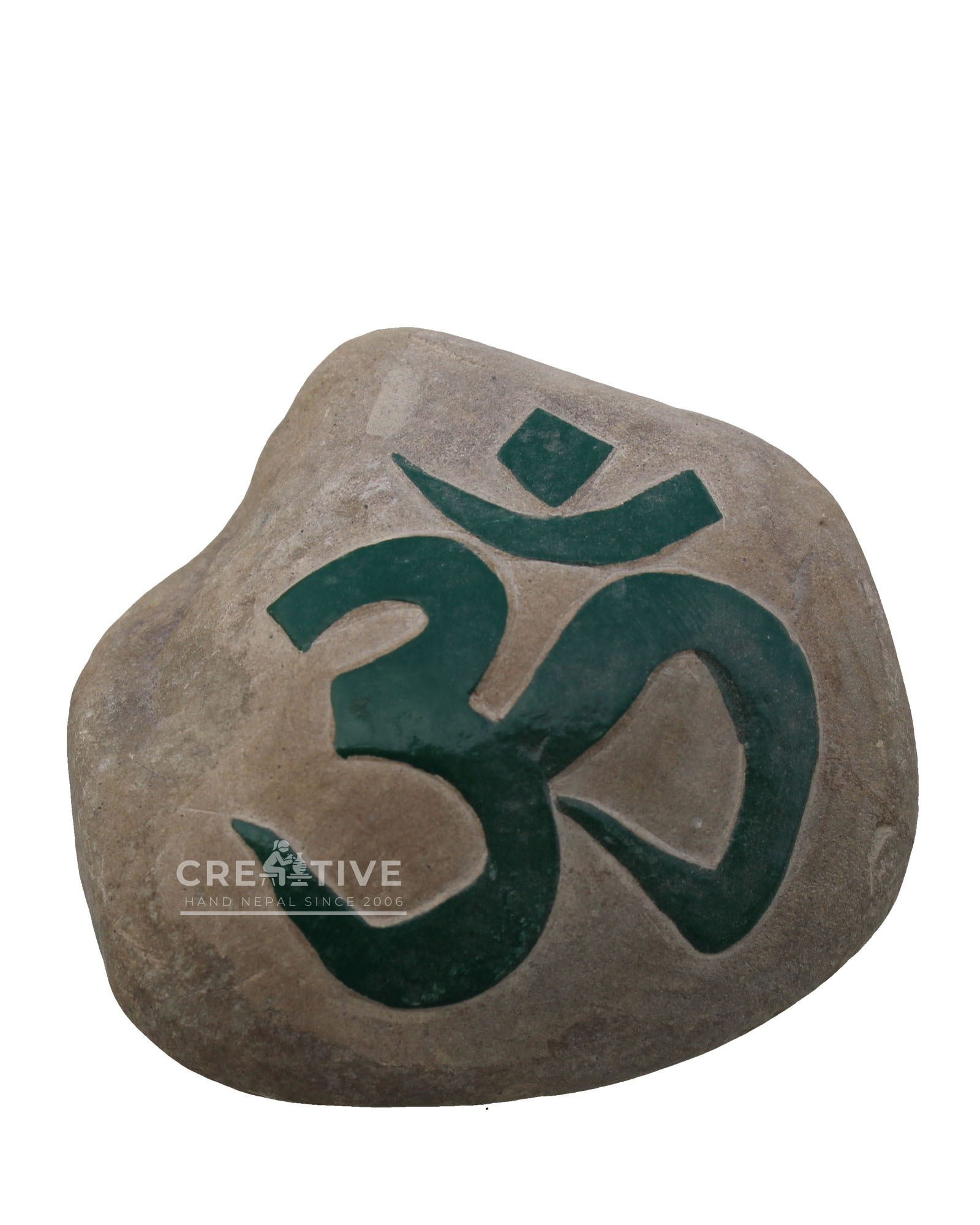 Hand-Carved Hindu "Om" Stone – Sacred Himalayan River Stone ...
