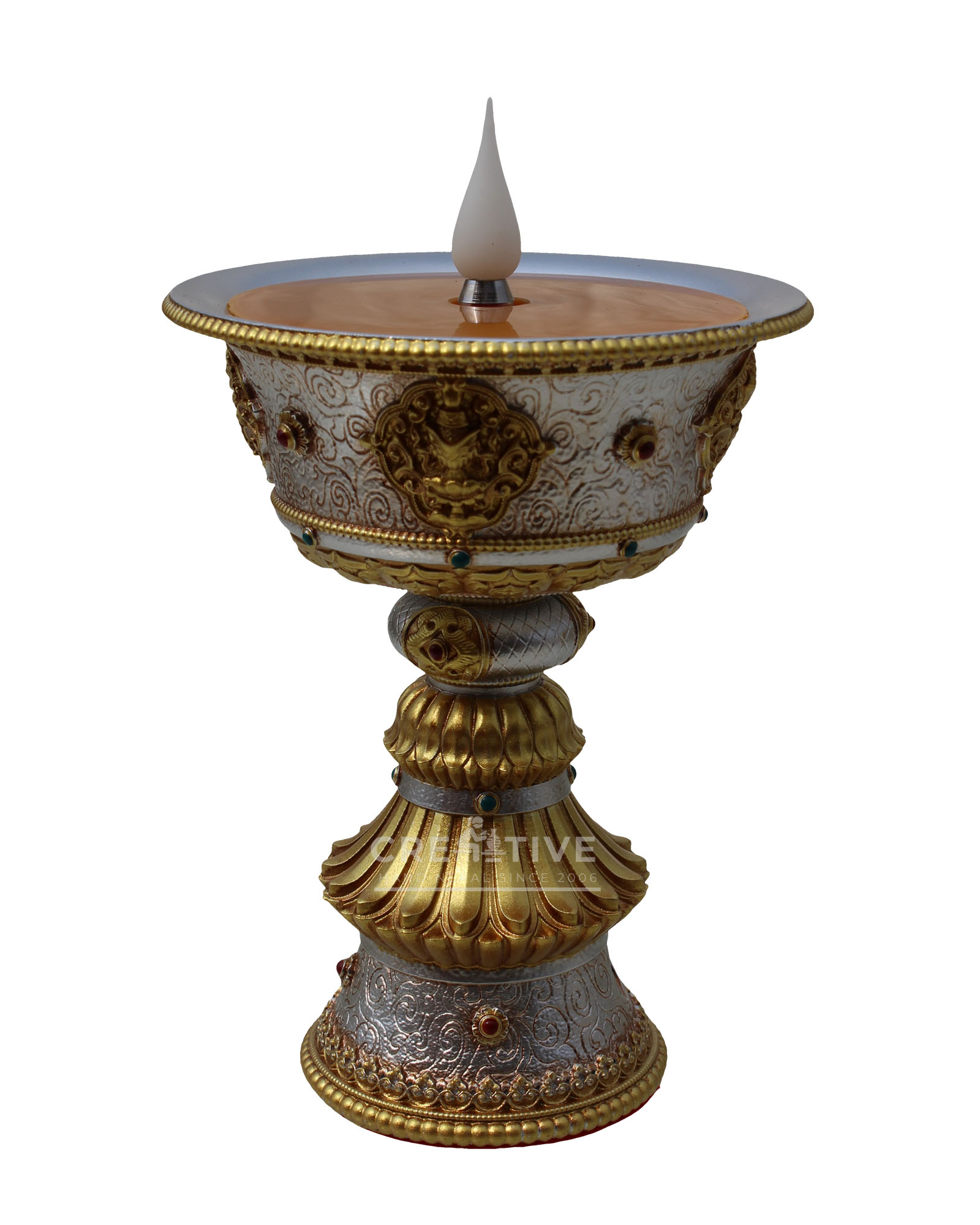 Electric Rechargeable Tibetan Butter Lamp large | Creativehand Nepal