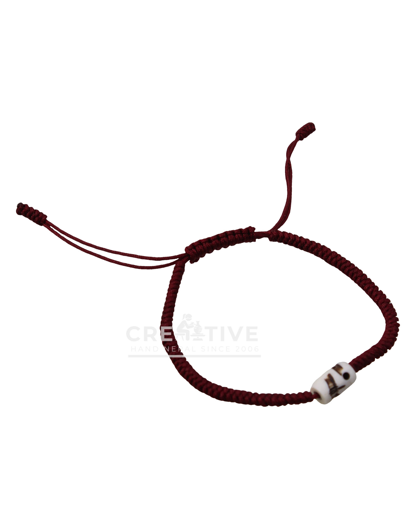Skull Bone Beads Adjustable String Bracelet – Handmade Tibetan ...