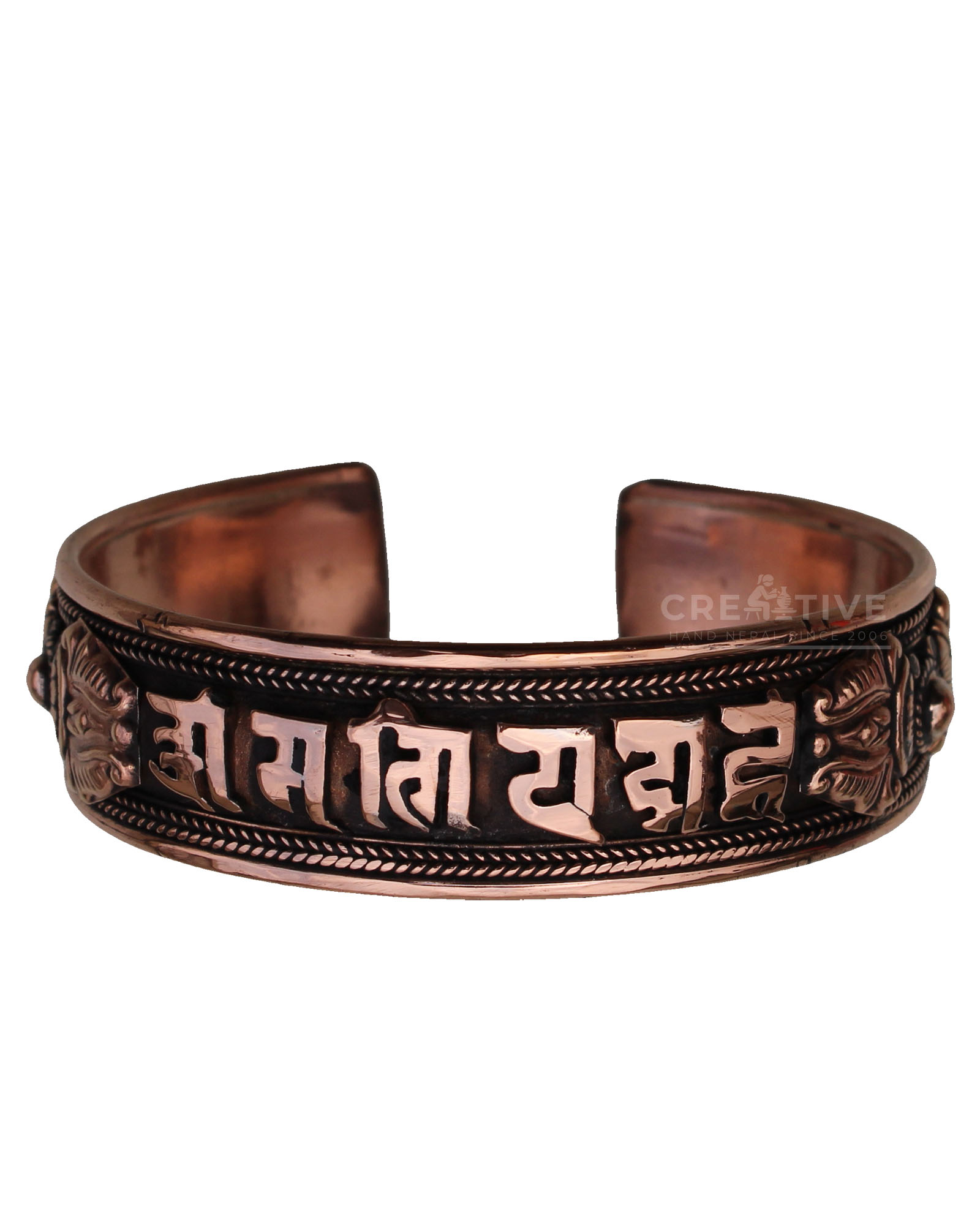Newari Script "Om Mani Padme Hum" Tibetan Copper Bracelet – Handcrafted ...