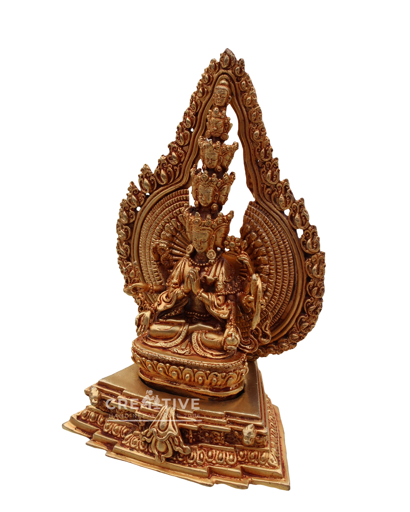 Gold-Plated 1000 Arms Avalokiteshvara Statue – Chenrezig Bodhisattva of ...