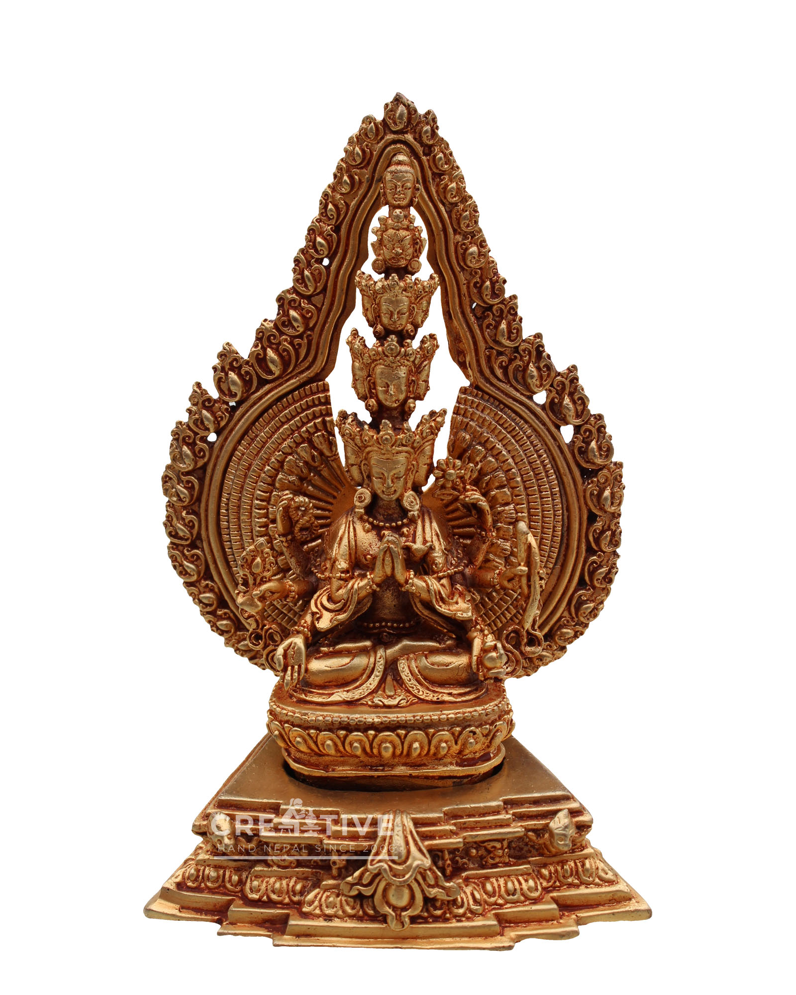 Gold-Plated 1000 Arms Avalokiteshvara Statue – Chenrezig Bodhisattva of ...