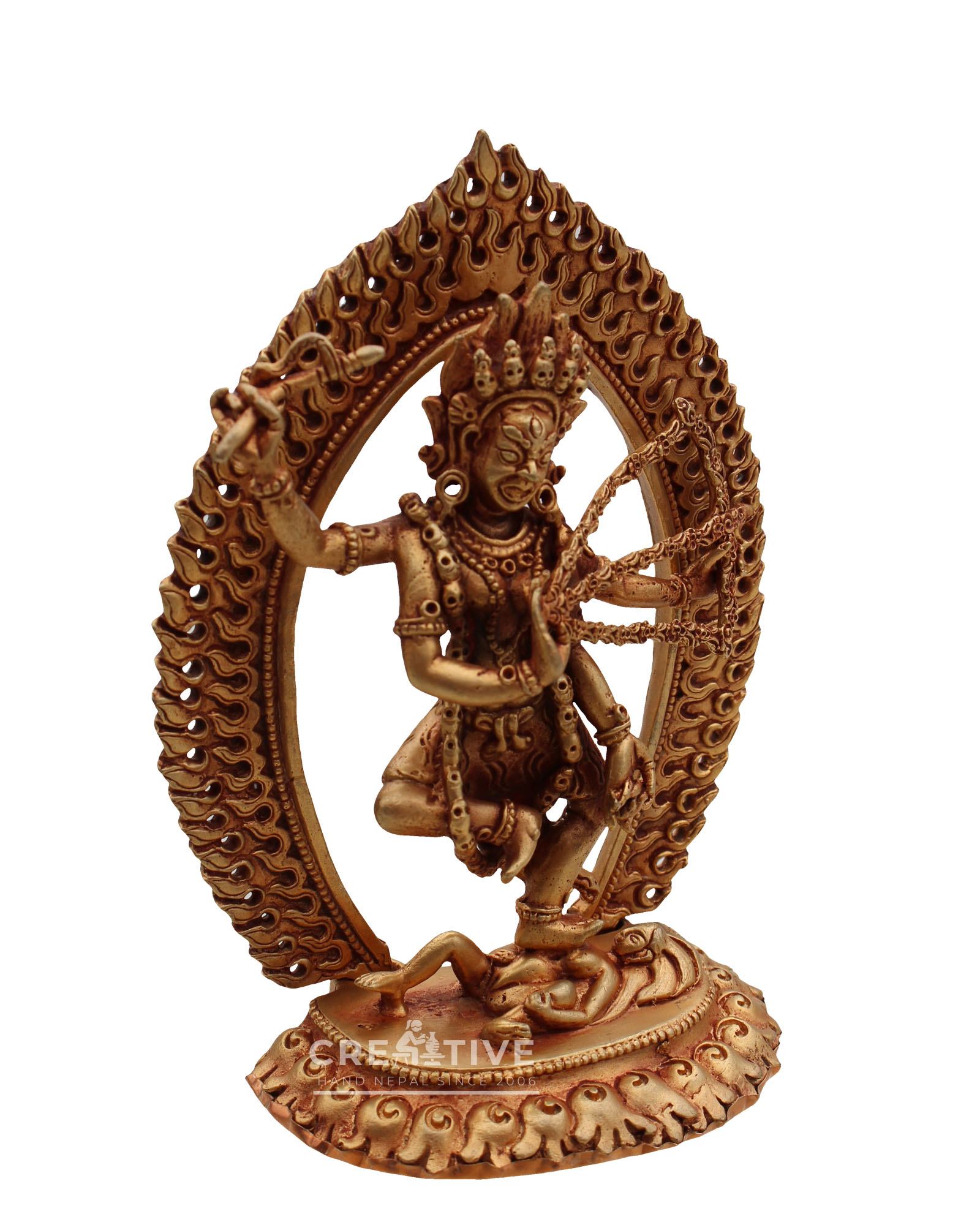 Kurukulla Statue – Gold-Plated Oxidized Copper Goddess of Enchantment ...