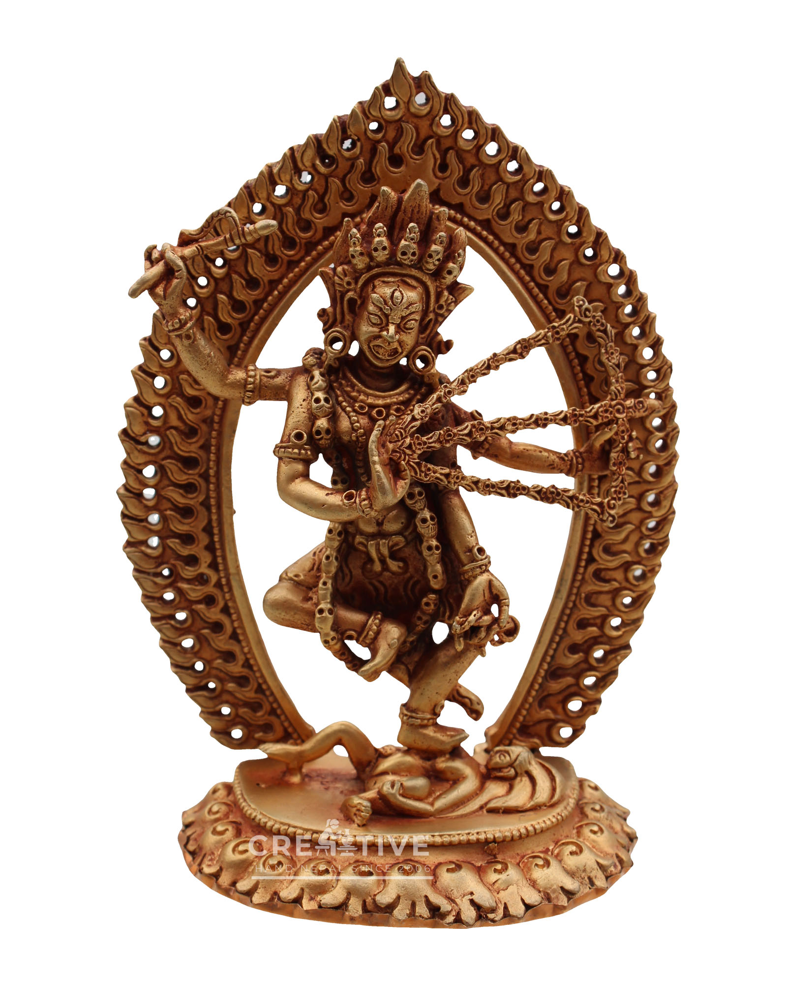 Kurukulla Statue – Gold-Plated Oxidized Copper Goddess of Enchantment ...