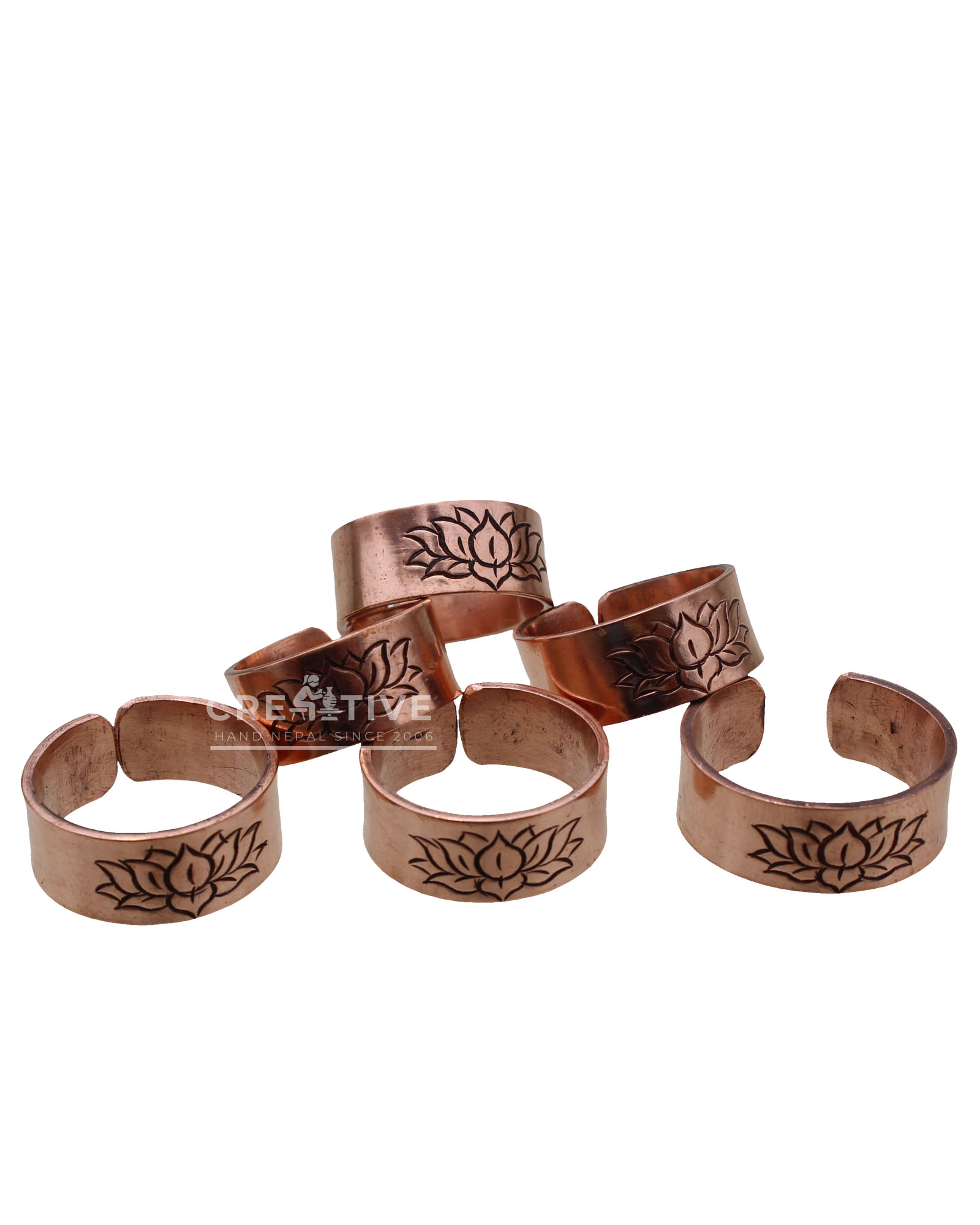Adjustable Lotus Carved Copper Ring – Spiritual Flower Symbol Jewelry ...