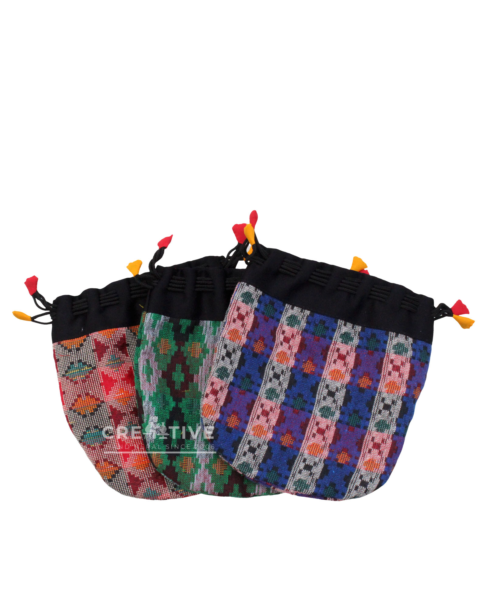 Traditional Nepalese Dhaka Thaili Cotton Pouches -Handmade Traditional ...