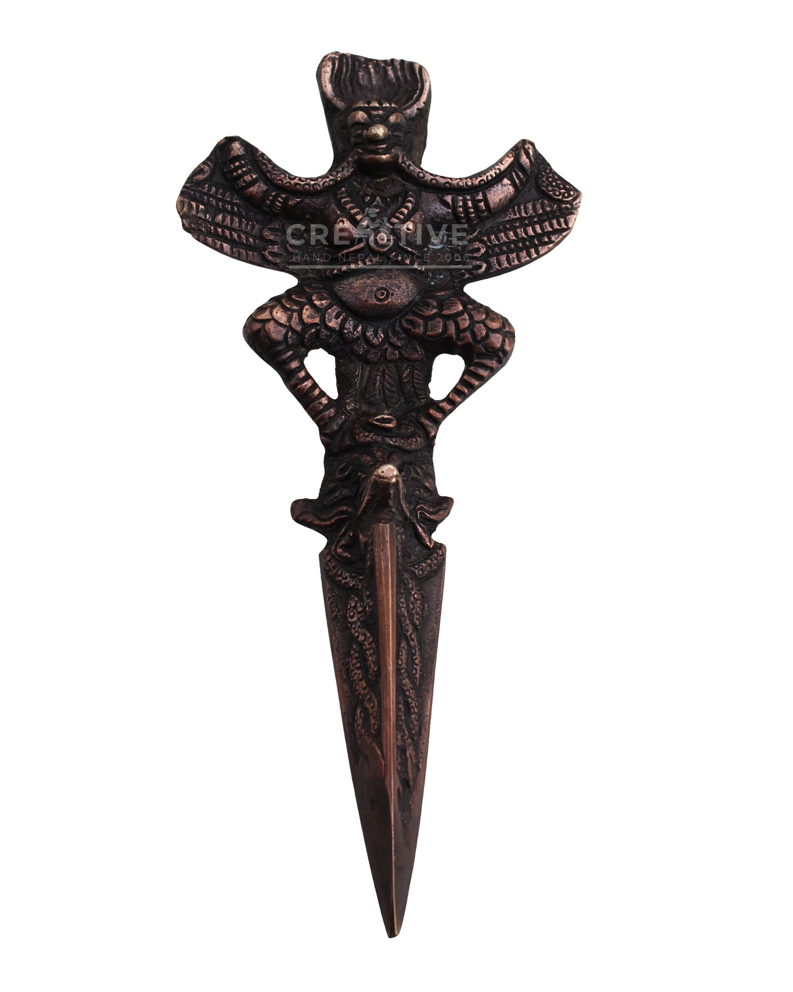 Garuda Brass Phurba – Copper Oxidized Finish | Creativehand Nepal
